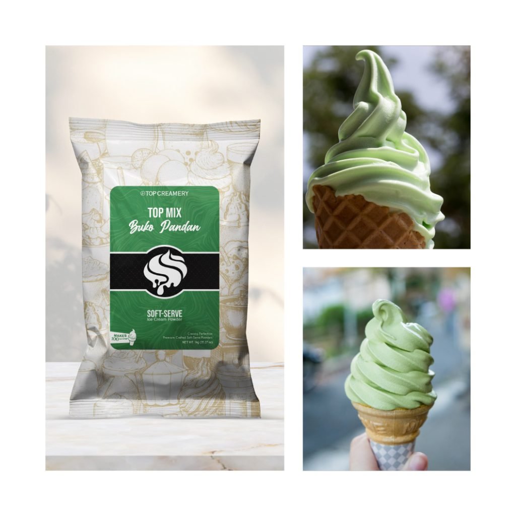 TOP Mix Soft-Serve Ice Cream Buko Pandan Powder - Tapiocas and Beans Co.